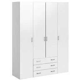 Kleiderschrank Inosign "Space Drehtürenschrank, Aufbewahrung Kasten Schrank Stauraum", weiß (weiß hochglanz), B:154cm H:200,4cm T:49,5cm, Spanplatte, Schränke, Kinderkleiderschrank, Breite 78, 115,8 oder 154 cm, mit je 3 Schubkästen, innen Einlegeböden