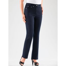 5-Pocket-Jeans Casual Looks, Damen, Gr. 50, Normalgrößen, blau (marine), 98% Baumwolle, 2% Elasthan, unifarben, lang, Jeans