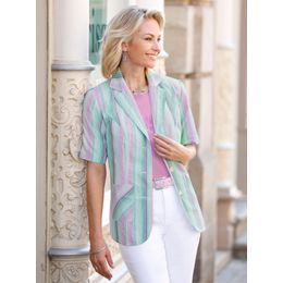 WITT Damen Blusenblazer in Seersucker-Qualit&auml;t, orchidee-jeansblau-gestreift, Gr&ouml;&szlig;e 38