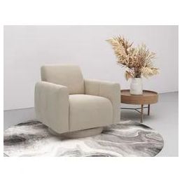 Loungesessel LEONIQUE "Abbey", beige (natural), B:78cm H:76cm T:85cm, 100% PES, Sessel, mit 360 Drehfunktion, mit Komfortschaum