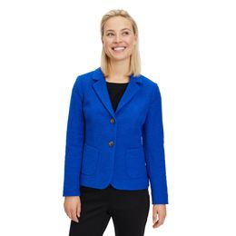 Kurzblazer Betty Barclay "Betty Barclay Wollblazer mit aufgesetzten Taschen" Gr. 44, blau (adria), Damen, Obermaterial: 65% Polyester, 25% Wolle, 10% Polyacryl. Futter: 100% Polyester., Blazer, Material