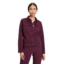 Jackenblazer Betty Barclay "Betty Barclay Blazer-Jacke langarm", Damen, Gr. 44, lila (schwarz aubergine), Obermaterial: 97% Baumwolle, 3% Elasthan., casual, sehr schmal normal, Langarm, Blazer, Form