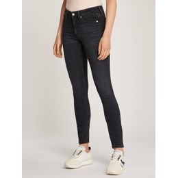 Skinny-fit-Jeans Calvin Klein Jeans "MID RISE SKINNY", Damen, Gr. 34, Länge 32, schwarz (denim schwarz), Denim/Jeans, Obermaterial: 92% Baumwolle, 6% Elastomultiester, 2% Elasthan, unifarben, feminin, skinny fit, Jeans, im 5-Pocket-Style