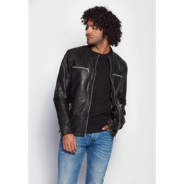 Lederjacke Maze "Flint", Herren, Gr. L, schwarz, Obermaterial: 100% Lammleder / Futter: 100% Polyester, ohne Bündchen, Jacken