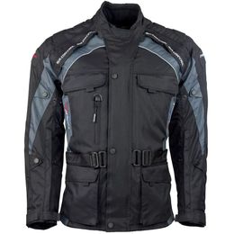 Motorradjacke Roleff "Liverpool RO" Gr. XL, schwarz (schwarz, grau), Jacken, Damen, XL, Obermaterial: 100% Polyester. Innenfutter: 100% Polyester, Unisex, Mit Sicherheitsstreifen, 4 Taschen