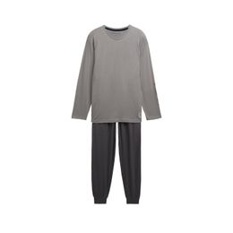 Tom Tailor Herren Pyjama in Melange Optik, grau, Meliert, Gr. 52