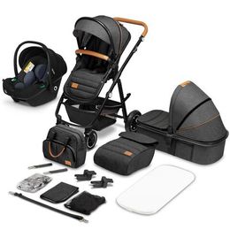 lionelo Kinderwagen Amber 3 in 1 Grey Graphite