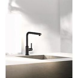 Kludi L-ine S Küchenarmatur 408033975 geschlossener Hebel, schwenkbarer Auslauf, mattschwarz