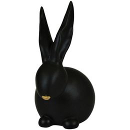 AM Design Osterhase &raquo;Osterfigur, Hase, H&ouml;he ca. 16 cm, Fr&uuml;hjahrsdeko&laquo; Dekofigur aus Porzellan, Ostern, Osterdekoration schwarz, goldfarben