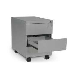 Ceha Design-Rollcontainer ST390 mit 3 Sch&uuml;ben in wei&szlig;aluminium (RAL9006)