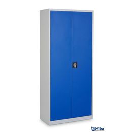 Ceha Stahl- und Fl&uuml;gelt&uuml;renschrank 92 x 50 cm enzianblau mit verzinkten Fachb&ouml;den