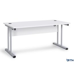 Ceha B&uuml;roschreibtisch mit T-Fu&szlig; und Knieraumblende 160 x 80 cm wei&szlig;