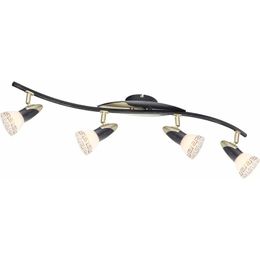 Decken Lampe Ess Zimmer Leuchte Gold Antik Spot schwenkbar Beleuchtung schwarz Globo 5449-4