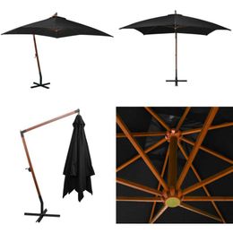 vidaXL Ampelschirm mit Mast Schwarz 3x3 m Massivholz Tanne - Sonnenschirm - Sonnenschirme - Home & Living - Schwarz