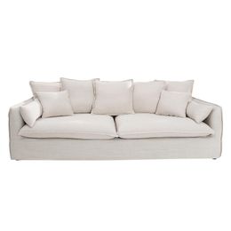 Riess Ambiente riess-ambiente 3er Sofa HEAVEN - 200cm natur beige Leinenstoff Federkern abnehmbarer Bezug Hussensofa