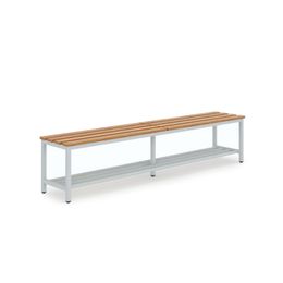 Ceha Garderoben-Sitzbank 200 cm mit Holzleisten und Schuhrost