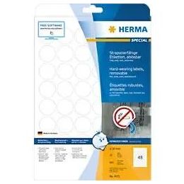 Herma Wiederablösbare Etiketten 4571 Weiß Ø30 mm 20 Blatt à 48 Etiketten