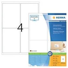 Herma Adressetiketten 5548 Weiß DIN A4 99,1 x 139 mm 100 Blatt à 4 Etiketten