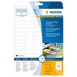 Herma Wetterfeste Etiketten 8337 DIN A4 Weiß Rechteckig 37 x 13 mm 25 Blatt à 85 Etiketten