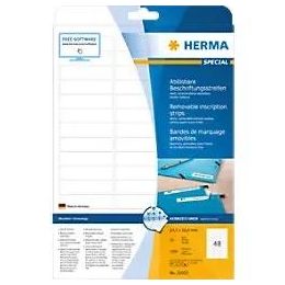 Herma Wiederablösbare Etiketten 10005 Weiß Rechteckig 63 x 16 mm 25 Blatt à 56 Etiketten