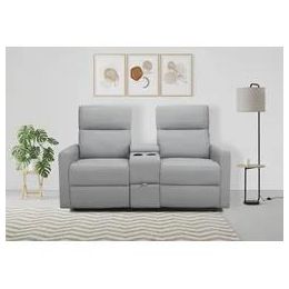 2-Sitzer Home Affaire "Daoulas, 2er-Kinosofa, TV-Sessel, Multimedia-Sofa", grau (hellgrau), B:167cm H:102cm T:95cm, Sofas, Kinosofa mit Relaxfunktion, Getränkehalter und Stauraum