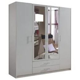 Kleiderschrank wimex "Cliff", weiß (weiß uni), B:180cm H:198cm T:58cm, Schränke, Drehtürenschrank Kleiderschrank