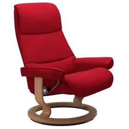 Relaxsessel stressless "View", rot (rot q2 faron), B:82cm H:108cm T:81cm, Leder BATICK: BATICK ist ein leicht korrigiertes, durchgefärbtes und genarbtes Möbelleder, bei dem die meisten Unebenheiten und Spuren in der Regel entfernt wurden., Leder PALOMA: PALOMA ist ein durchgefärbtes Semianilin-Möbelleder mit natürlicher Narbung., ROHLEDER Stoff Q2 FARON: Ein fester zuverlässiger Bouclu00e9 mit ein