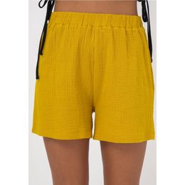 FRESHLIONS Damen Shorts "Zara", gelb, Gr. M, unifarben, 100% Baumwolle, Hosen, im einfarbigen Design