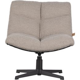 Drehsessel Woood, B:75cm H:80cm T:75cm, beige, Wohnzimmer, Sessel, "Vinny", gepolstert mit weichem Bouclé, stabiler Metallfuß, Breite 75 cm