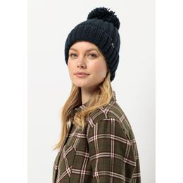 Jack Wolfskin Damen Bommelm&uuml;tze "HIGHLOFT KNIT BEANIE W", blau, Gr. S, Hauptmaterial: 100% Polyester (recycled); Futter: 100% Polyester, M&uuml;tzen