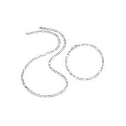 Firetti Damen Schmuckset "Multipack Schmuck Geschenk Silber 925 Halskette Armkette Figarokette", 45, silber, Silber 925 (Sterlingsilber), Schmuck_Sets