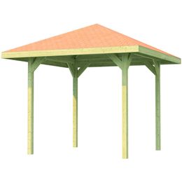 Pavillon Weka, braun, Garten, Pavillons, "Gartenoase 651 Gr.1, inkl. roten Dachschindeln", 19 mm Massivholzdach