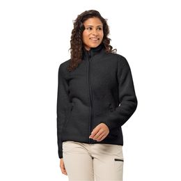 Fleecejacke Jack Wolfskin "HIGH CURL JACKET W", Damen, Gr. L, schwarz, Fleece, Obermaterial: 100% Polyester, sportlich, Langarm, Jacken, mit Taschen