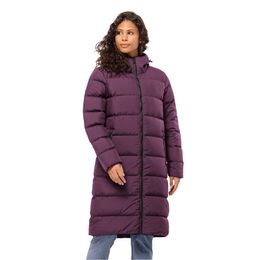 Daunenmantel Jack Wolfskin "FROZEN PALACE COAT W", Damen, Gr. L, lila (berry jam), Obermaterial: 100% Polyester. Futter: 100% Polyester. Wattierung: 90% Entendaune, 10% Federn, sportlich, hoch geschlossener Ausschnitt, Langarm, Mäntel, mit Kapuze