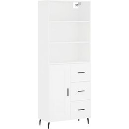 vidaXL - Highboard Weiß 69,5x34x180 cm Holzwerkstoff