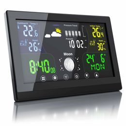 BEARWARE Wetterstation mit Außensensor & LCD Farbdisplay, Luftdruck mit Höhenkorrektur