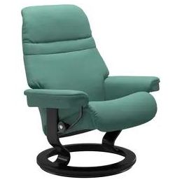 Relaxsessel stressless "Sunrise", grün (aqua grün paloma), B:75cm H:100cm T:73cm, Leder BATICK: BATICK ist ein leicht korrigiertes, durchgefärbtes und genarbtes Möbelleder, bei dem die meisten Unebenheiten und Spuren in der Regel entfernt wurden., Leder PALOMA: PALOMA ist ein durchgefärbtes Semianilin-Möbelleder mit natürlicher Narbung., ROHLEDER Stoff Q2 FARON: Ein fester zuverlässiger Bouclu00e9