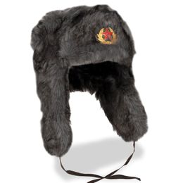 Mil-Tec Russische Wintermütze Shapka schwarz, Größe XL/61-62