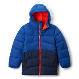 Winterjacke Columbia "ARCTIC BLAST II JACKET", Kinder, Gr. L (152/158), blau (mountain blu), Softshell, Obermaterial: 100% Nylon. Futter: 100% Nylon. Wattierung: 100% Polyester, unifarben mit Farbeinsatz, sportlich, hoch geschlossener Ausschnitt, Langarm eingesetzt elastischer Bund, Jacken