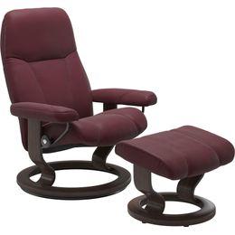 Relaxsessel stressless "Consul", rot (bordeaux batick), B:85cm H:100cm T:77cm, Leder BATICK: BATICK ist ein leicht korrigiertes, durchgef&auml;rbtes und genarbtes M&ouml;belleder, bei dem die meisten Unebenheiten und Spuren in der Regel entfernt wurden.;Leder PALOMA: PALOMA ist ein durchgef&auml;rbtes Semianilin-M&ouml;belleder mit nat&uuml;rlicher Narbung.;ROHLEDER Stoff Q2 FARON: Ein fester zuverl&auml;ssiger Boucl&eacute; mit eine