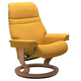 Relaxsessel stressless "Sunrise", gelb (gelb q2 faron), B:79cm H:103cm T:73cm, Leder BATICK: BATICK ist ein leicht korrigiertes, durchgefärbtes und genarbtes Möbelleder, bei dem die meisten Unebenheiten und Spuren in der Regel entfernt wurden., Leder PALOMA: PALOMA ist ein durchgefärbtes Semianilin-Möbelleder mit natürlicher Narbung., ROHLEDER Stoff Q2 FARON: Ein fester zuverlässiger Bouclu00e9 mi