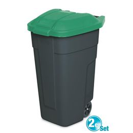 BRB M&uuml;lltonne 100 Liter VE: 2 St&uuml;ck, anthrazit/gr&uuml;n