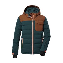 Skijacke Killtec "KSW 123 BYS SKI QLTD JCKT", Kinder, Gr. 128, blau (petrol), Obermaterial: 58% Polyester (recycelt) 42% Polyester, Innenfutter: 100% Polyester, Füllung: 100% Polyester (recycelt), sportlich, Jacken