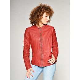 Lederjacke Mustang "Joana", Damen, Gr. S, rot, Obermaterial: 100% Lammleder / Futter: 100% Baumwolle / Ärmelfutter: 100% Polyester, Jacken