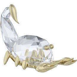 Dekofigur Swarovski "Kristallfigur Sammelfigur Zodiac Skorpion, 5679255", gold (goldfarben, kristallweiß), Dekofiguren, B/H/T: 2,5cm x 3,4cm x 4,85cm, Sternzeichen Skorpion, Swarovski Kristall, Metall, Swarovski Kristall, B:2,5cm H:3,4cm T:4,85cm