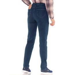 Bequeme Jeans Casual Looks, Damen, Gr. 22, Kurzgrößen, blau (dunkelblau), 80% Baumwolle, 19% Polyester, 1% Elasthan, unifarben, lang, Jeans