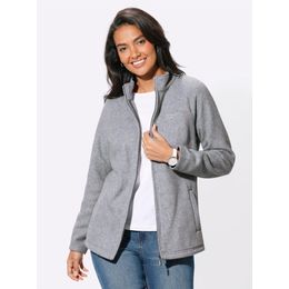 Fleeceshirt Catamaran "Fleece-Jacke", Damen, Gr. 36/38, grau (grau, meliert), 100% Polyester, unifarben, Shirts