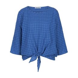 Peter Hahn - Bluse mit Rundhals-Ausschnitt, blau, Gr. 40 / M - Baumwolle