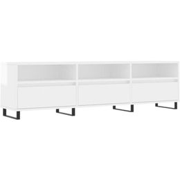 vidaXL - TV-Schrank Hochglanz-Weiß 150x30x44,5 cm Holzwerkstoff