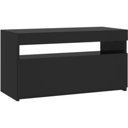 TV-Schrank mit LED-Leuchten Schwarz 75x35x40 cm vidaXL